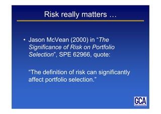 Risk assessment and portfolio management | PDF