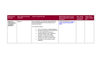 Risk assessment covid 19 . | PDF