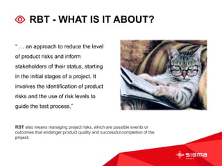 Risk based testing, Katerina Meshkova | PPTX