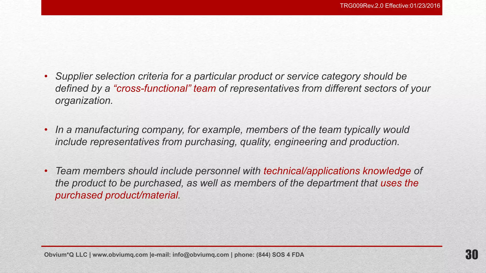 Risk based supplier qualification program | PPT