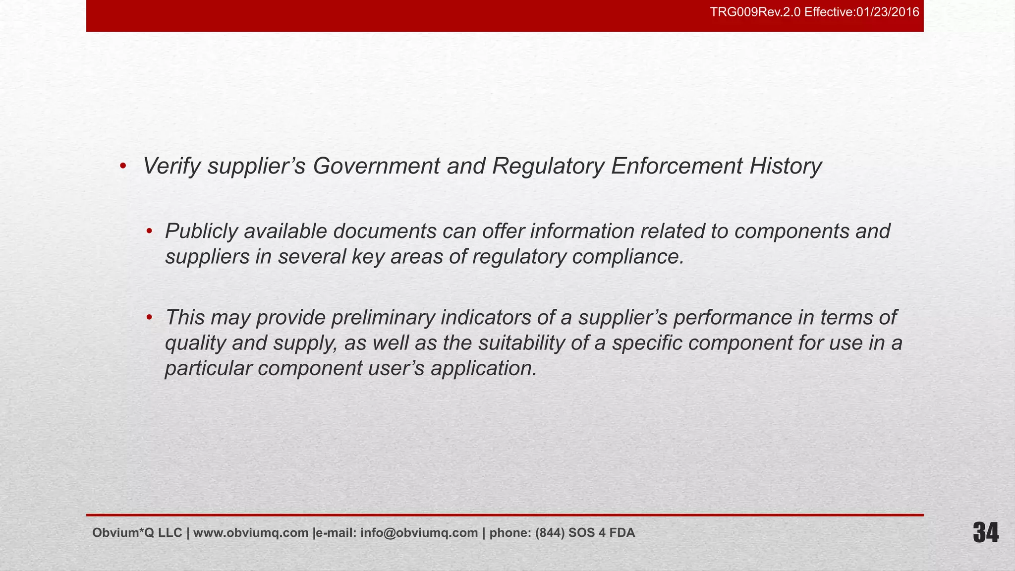 Risk based supplier qualification program | PPT