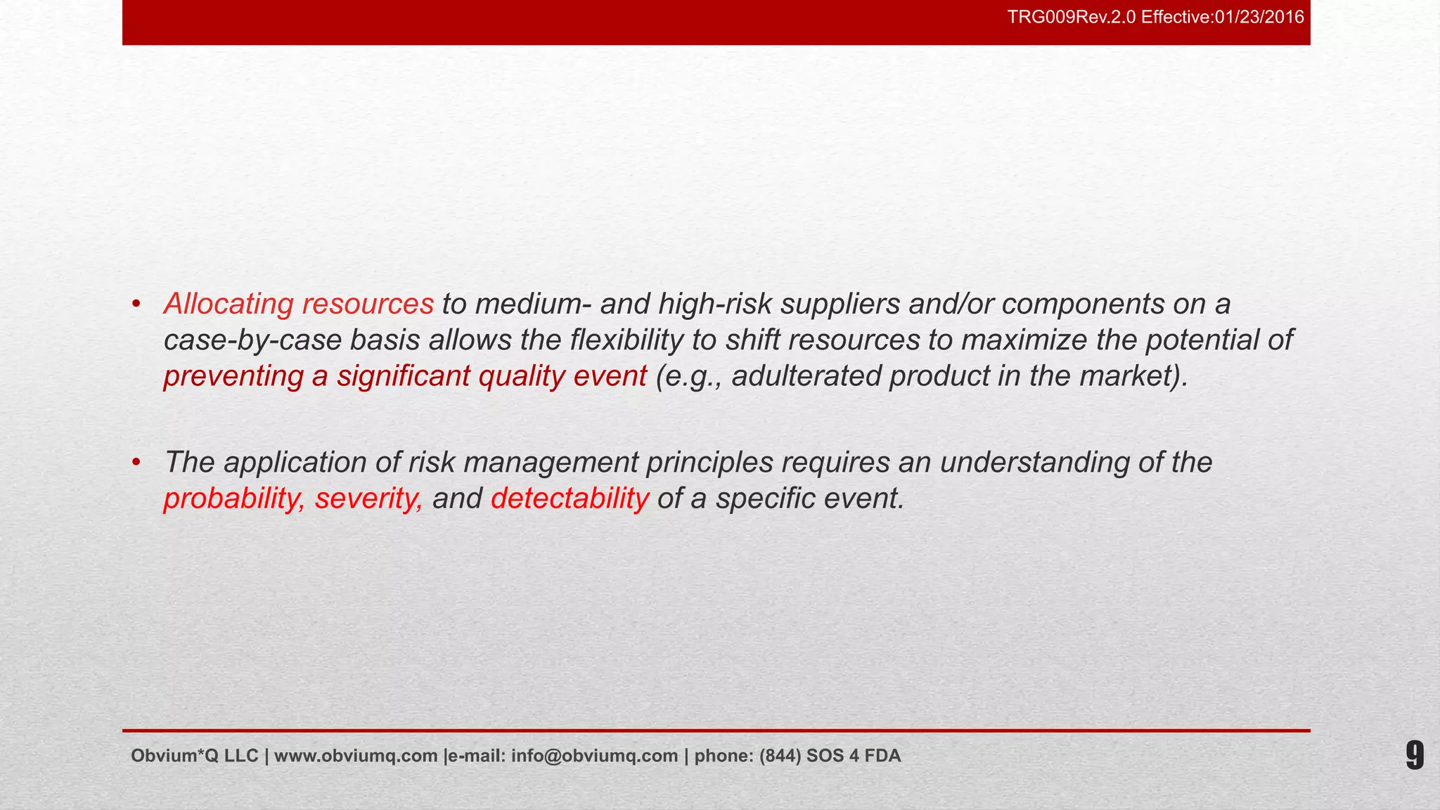 Risk based supplier qualification program | PPT