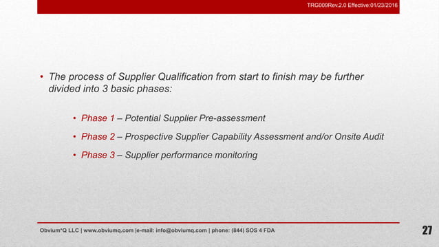 Risk based supplier qualification program | PPT