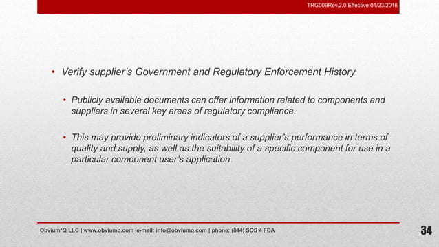Risk based supplier qualification program | PPT