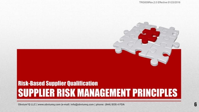 Risk based supplier qualification program | PPT