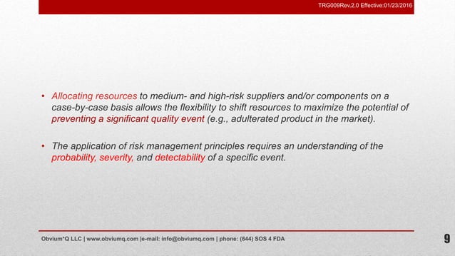 Risk based supplier qualification program | PPT