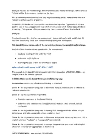Risk based thinking in iso 90012015 | DOCX