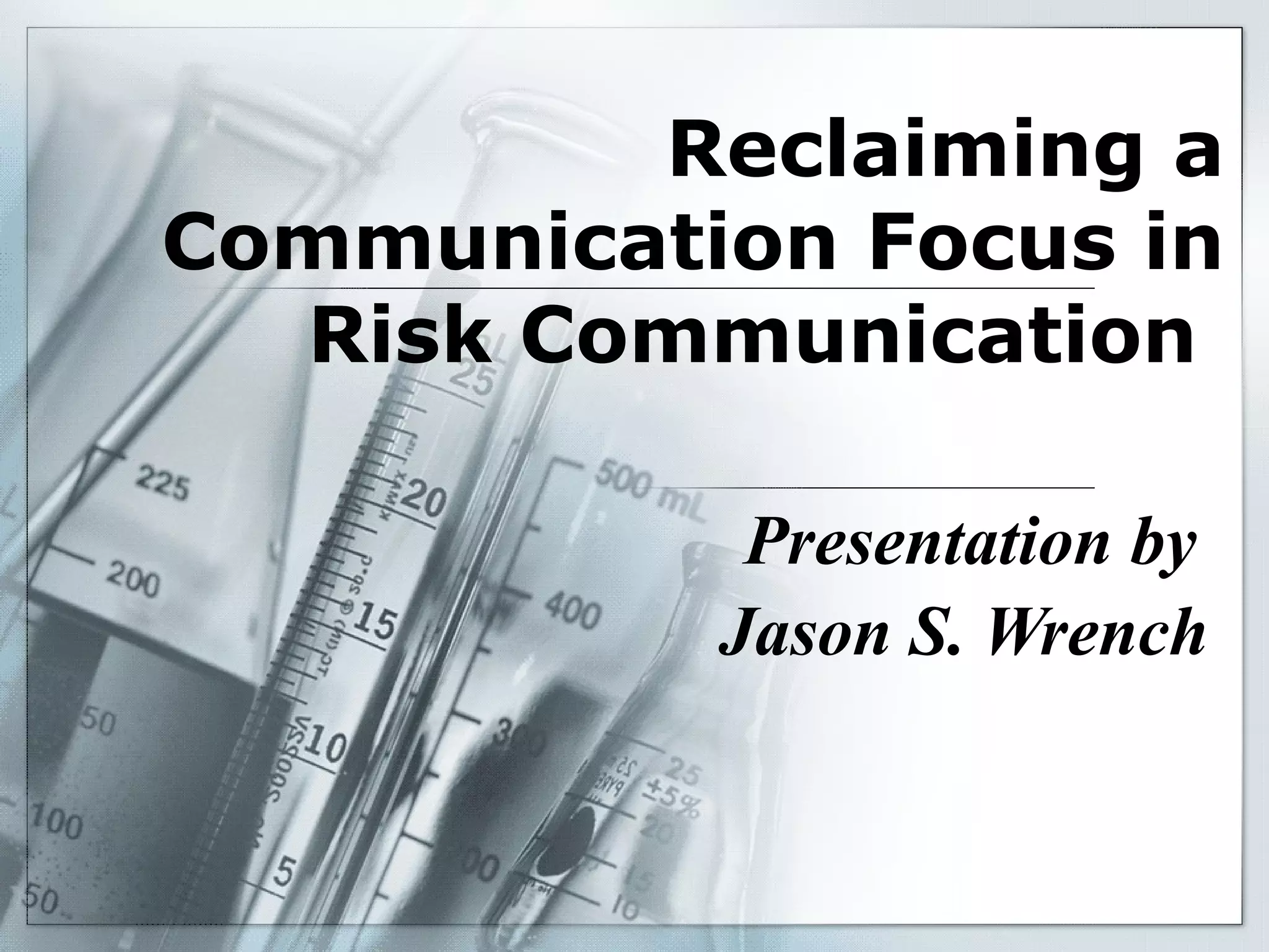 Risk Communication Presentation | PPT