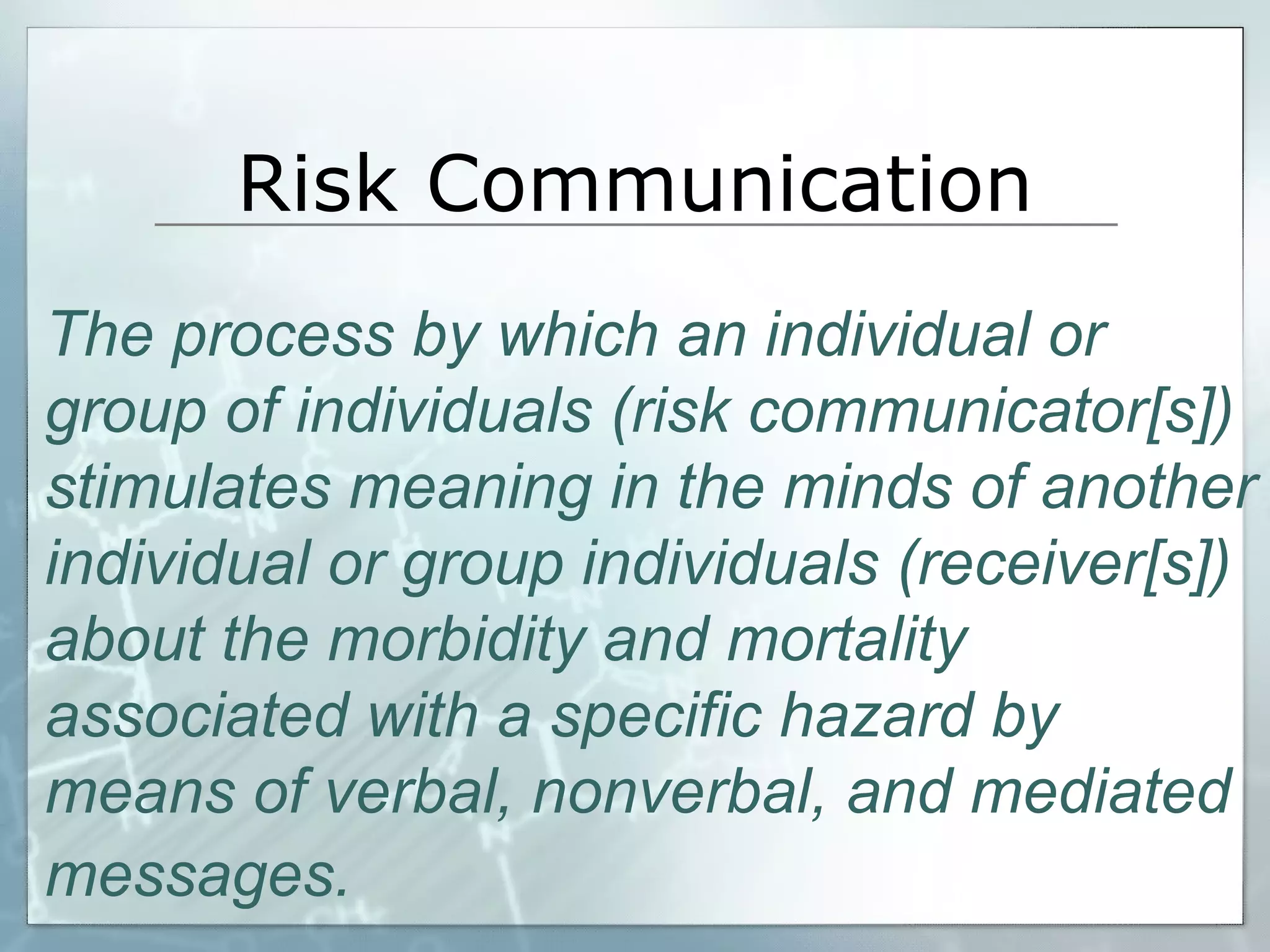 Risk Communication Presentation | PPT