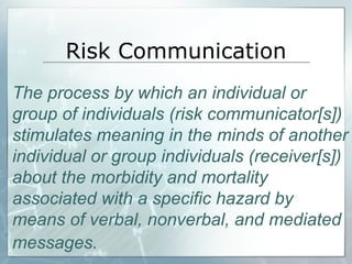 Risk Communication Presentation | PPT