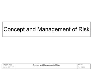 Risk Concept And Management 5 | PPT