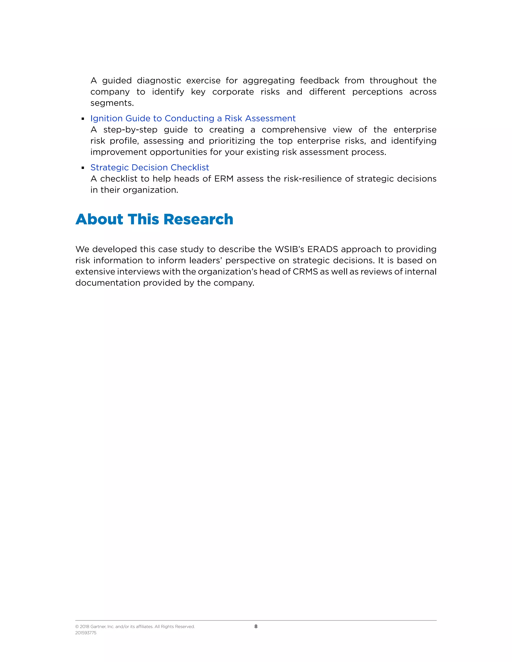 Risk Informed Strategic Decision Making @ the WSIB | PDF