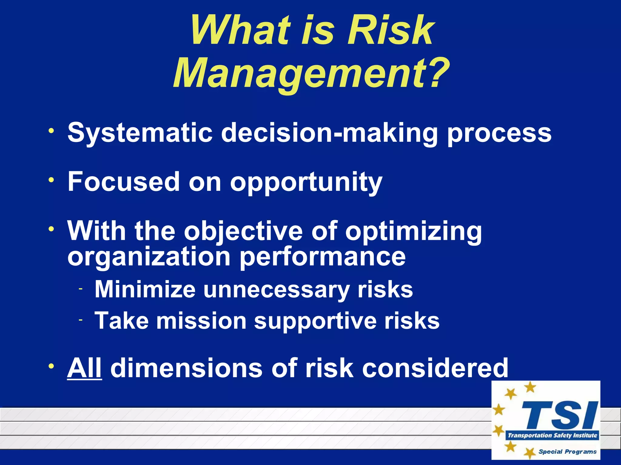 Risk Management as a Safety Program Tool | PPT | Business Administration | Business