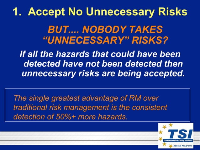 Risk Management as a Safety Program Tool | PPT