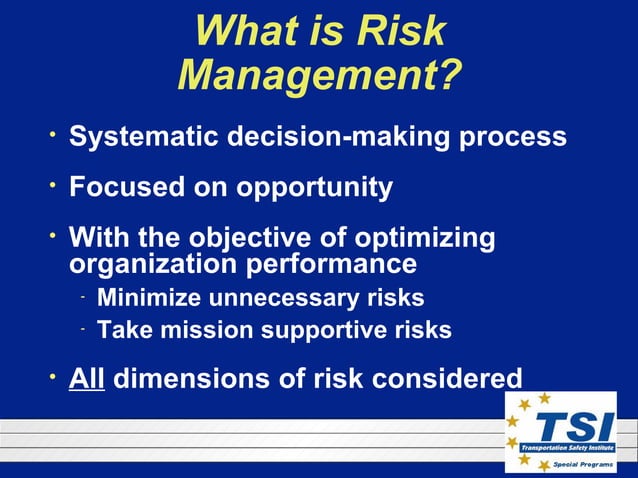 Risk Management as a Safety Program Tool | PPT