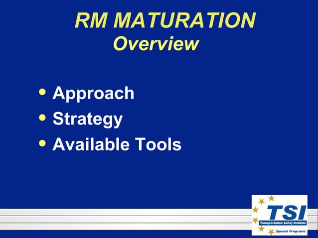 Risk Management as a Safety Program Tool | PPT