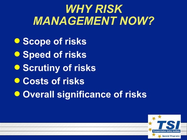 Risk Management as a Safety Program Tool | PPT