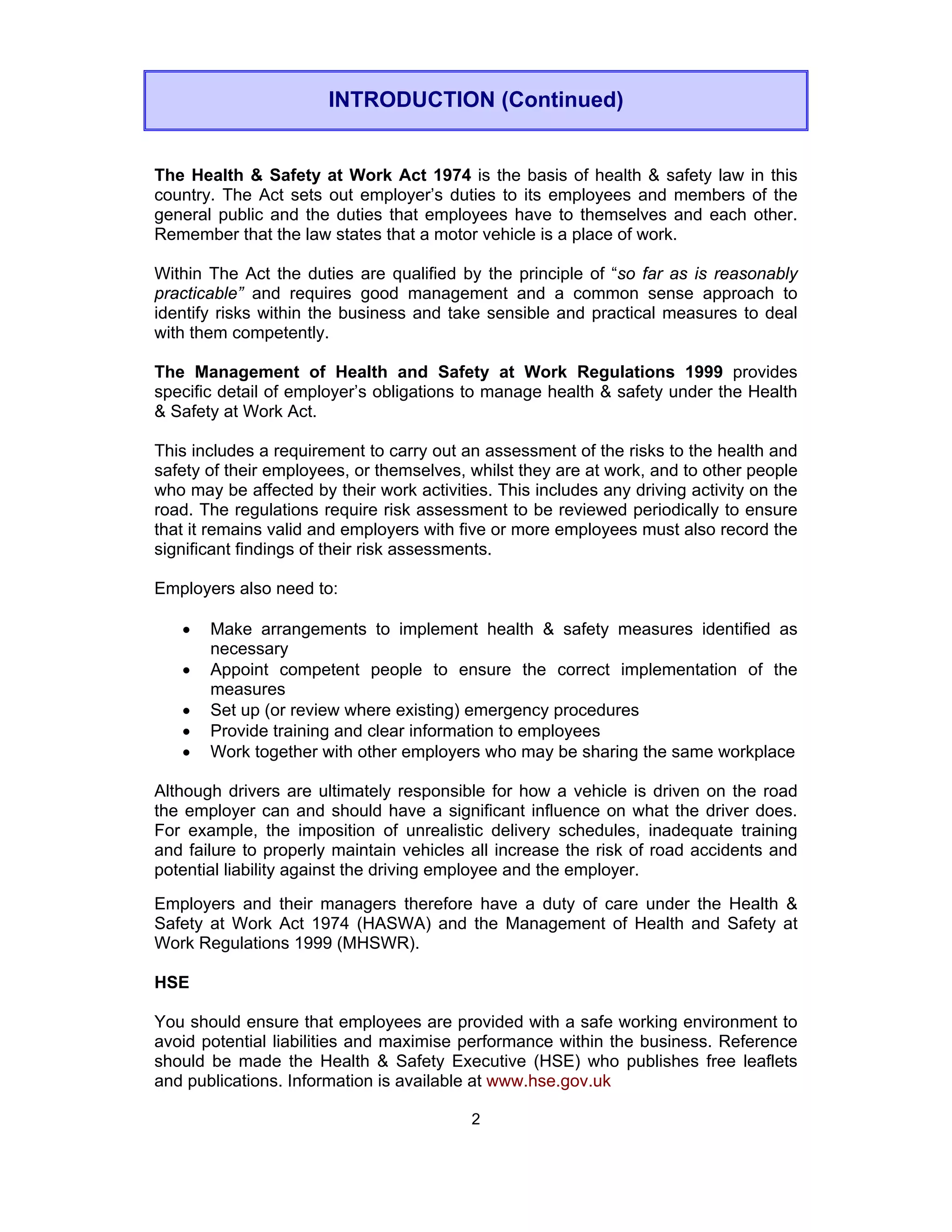 Risk Management For Motor Fleets | PDF