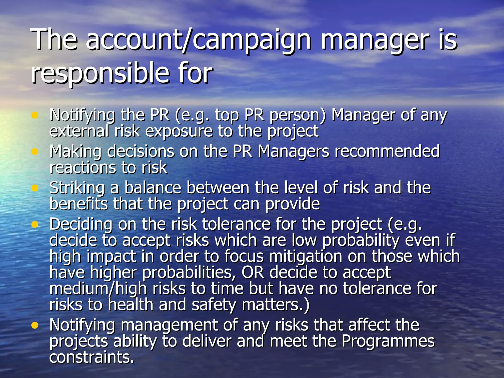 Risk Management for Online PR | PPT
