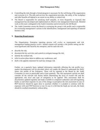 DMI Finance - Risk management policy | PDF