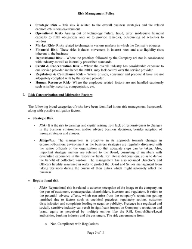 DMI Finance - Risk management policy | PDF | Business Accounting ...