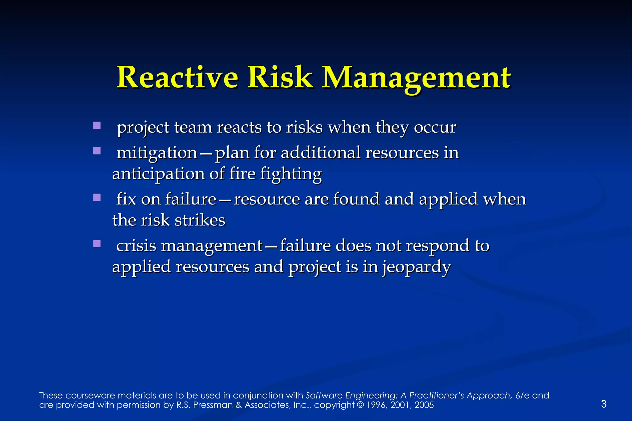 Risk Management by Roger Pressman | PPT