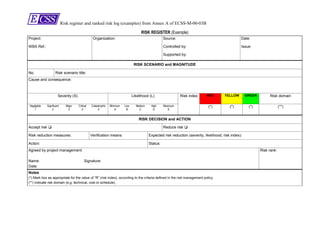 Risk-Register-examples (ECSS-M-00-03B) | DOC