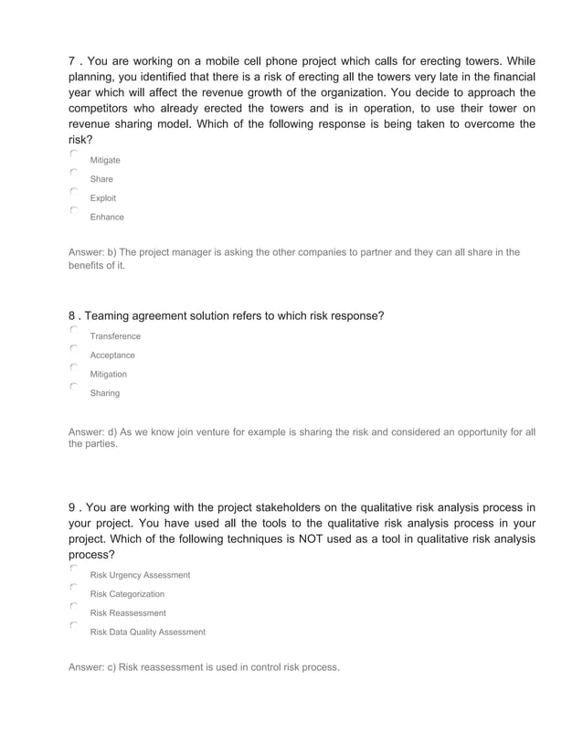 Risk 2 simplelearn-exam1-ans | PDF