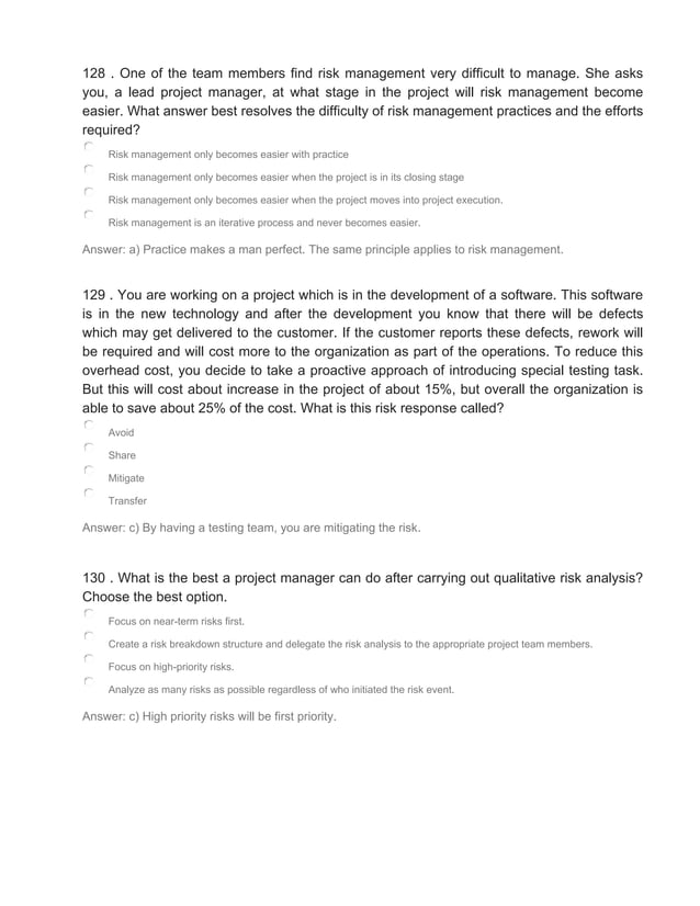 Risk 2 simplelearn-exam1-ans | PDF