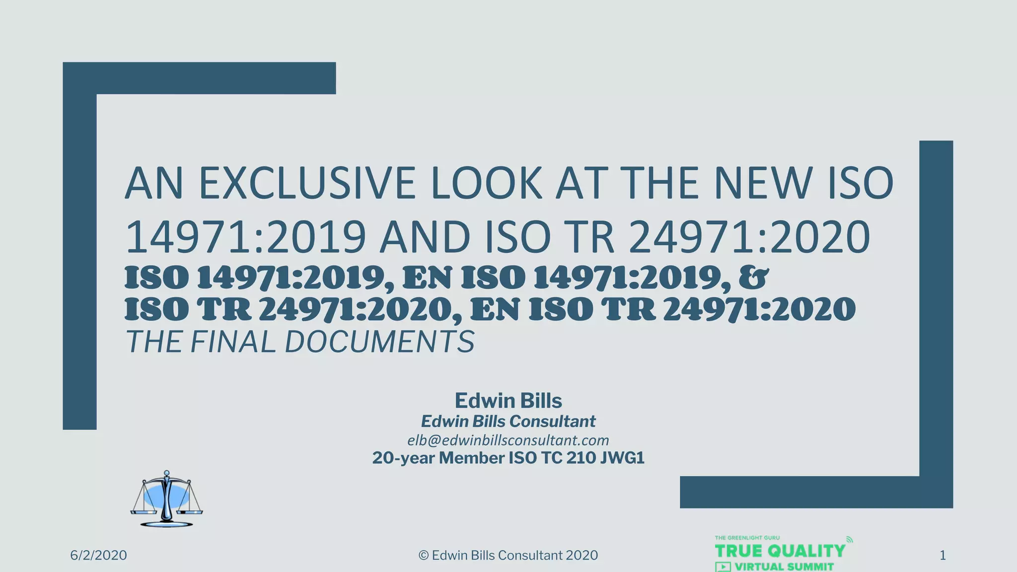 An Inside Look at Changes to the New ISO 14971:2019 from a Member of ...