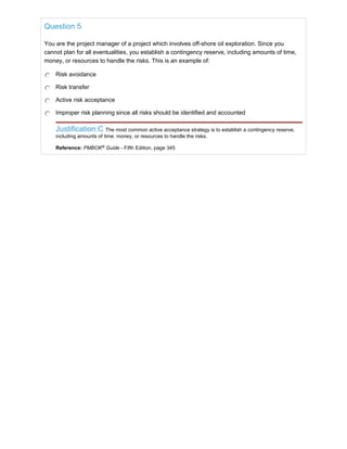 Risk 9-pm study project risk management-test | PDF