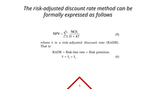 Risk Adjusted Discount Rate- Meaning, Example and Problems | PPTX