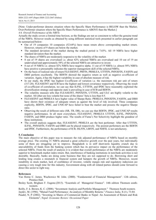 Risk adjusted performance analysis of nbf is in dhaka stock exchange | PDF