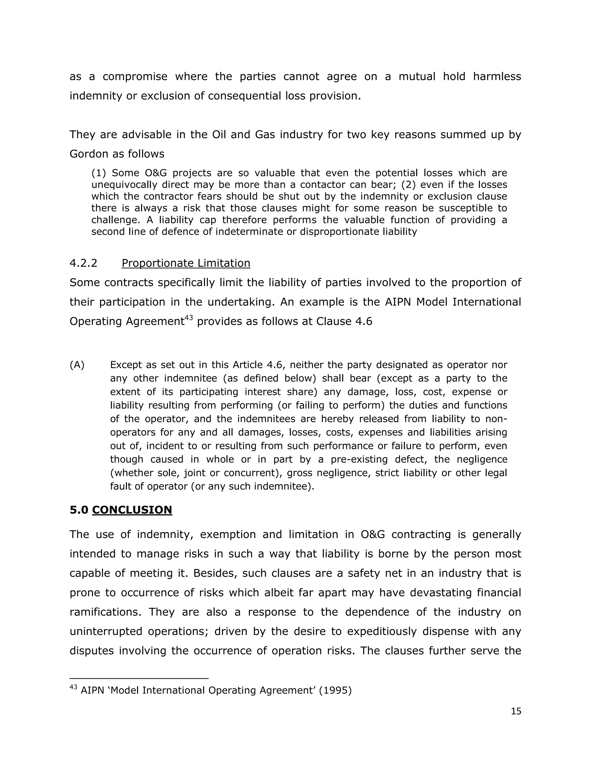 Risk allocation in oil and gas contracts | DOCX