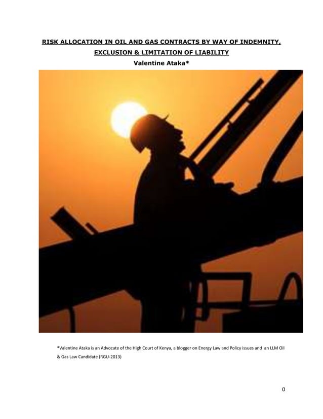 Risk allocation in oil and gas contracts | DOCX