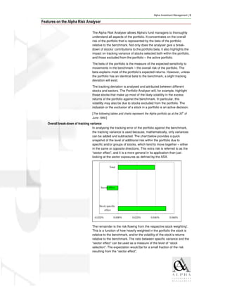 Alpha Risk Analyser - Risk Analysis in terms of Value versus Growth | PDF