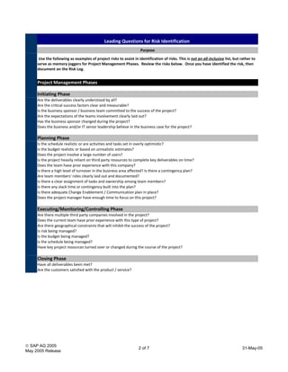 Risk Analysis Workbook | XLS