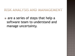 Risk analysis and management | PPT