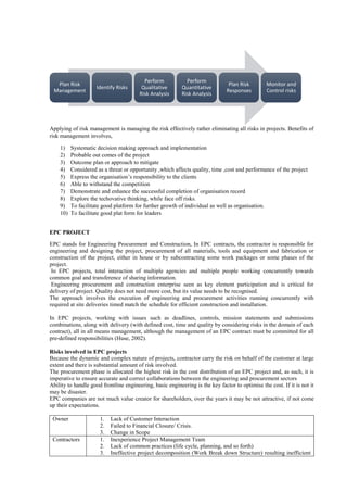 Risk analysis and managements large epc projects | PDF