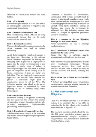 Risk Analysis and Mitigation in Virtualized Environments | PDF | Cloud Computing | Internet