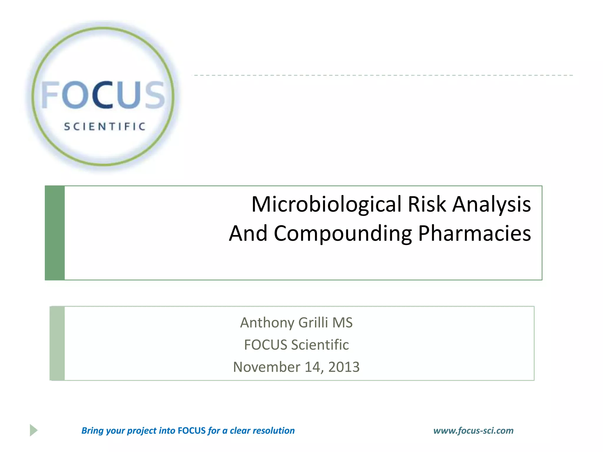 Risk analysis of a compounding pharmacy | PPT