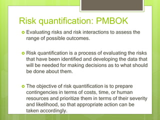 Quantification of Risks in Project Management | PPTX