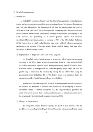 Qualitative risk analysis of Saudi Aramco IPO | PDF