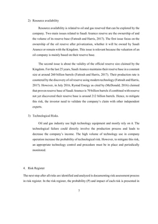 Qualitative risk analysis of Saudi Aramco IPO | PDF