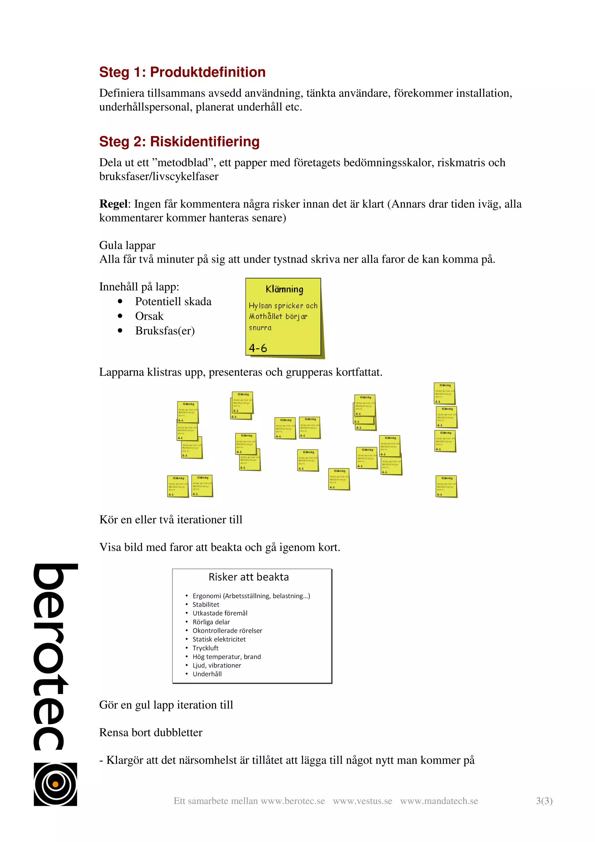 Riskanalys med postitlappar | PDF