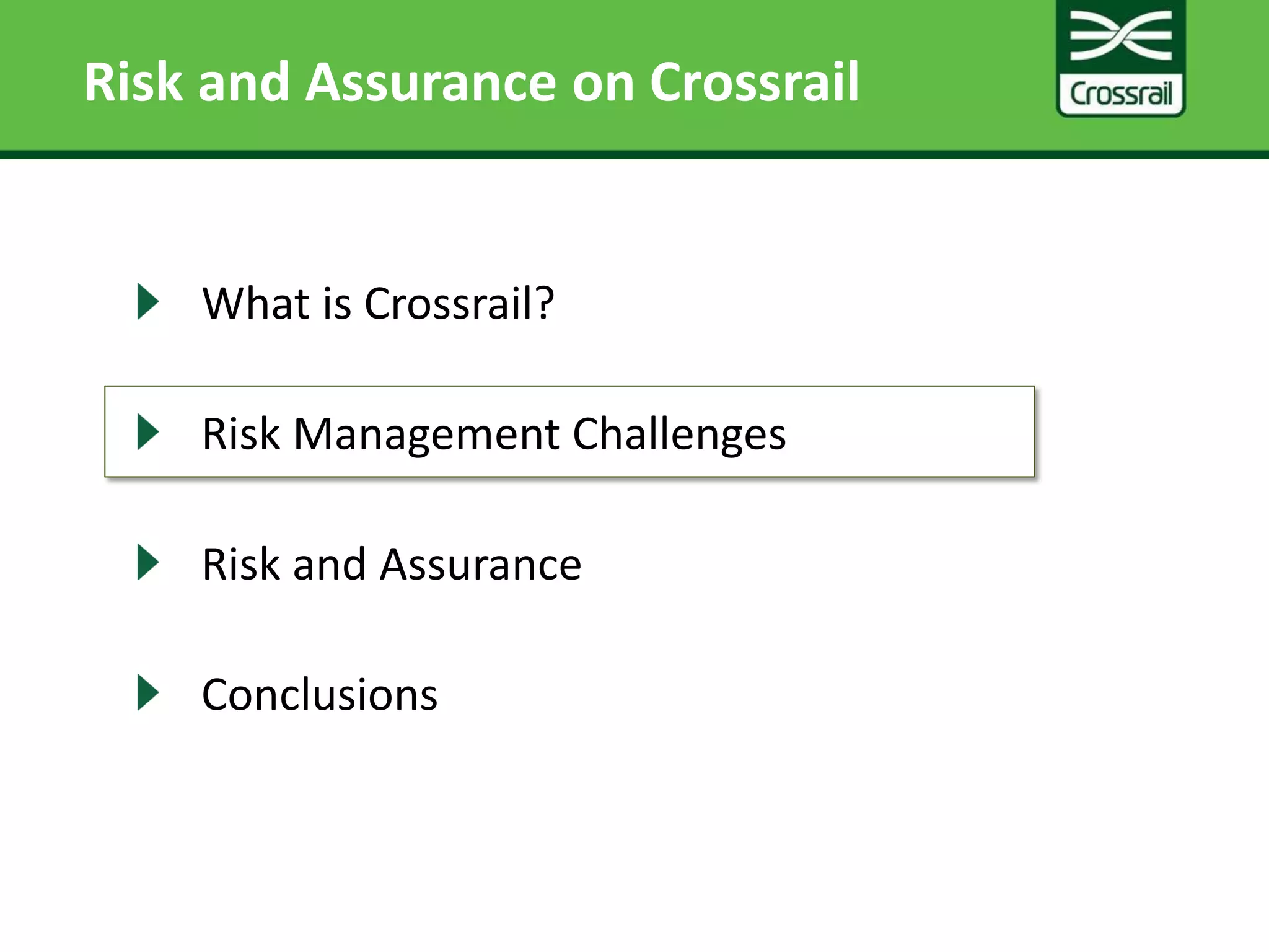 Risk and assurance on crossrail - rob halstead | PDF