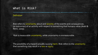 Risk and Crisis Management1 class notes. | PPT