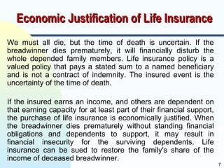 Economic Justification of Life Insurance | PPT