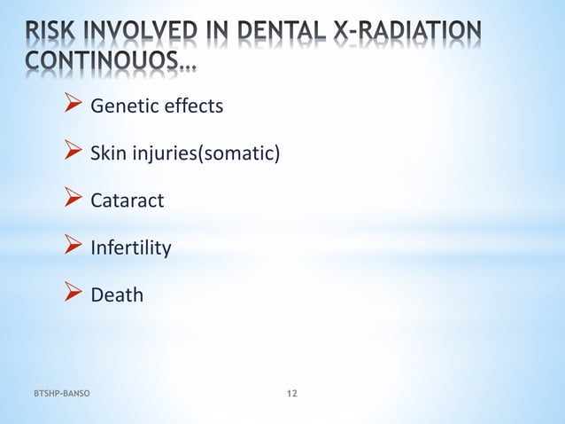 Risk and management involed in radiographic imaging in cbc dental ...