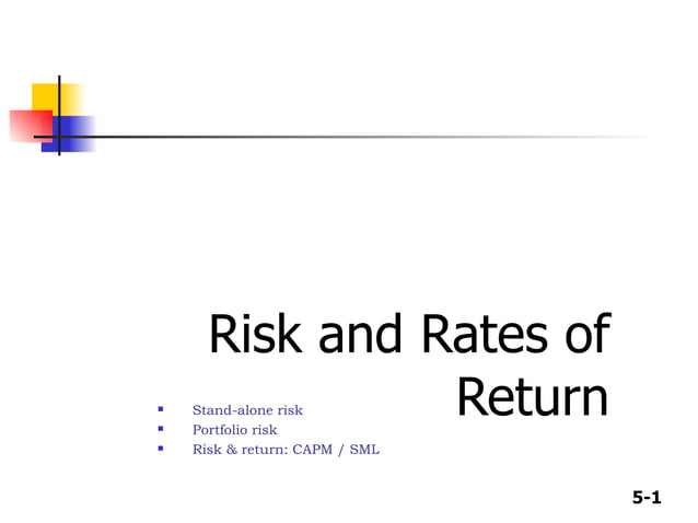 Risk And Rate Of Returns In Financial Management | PPT